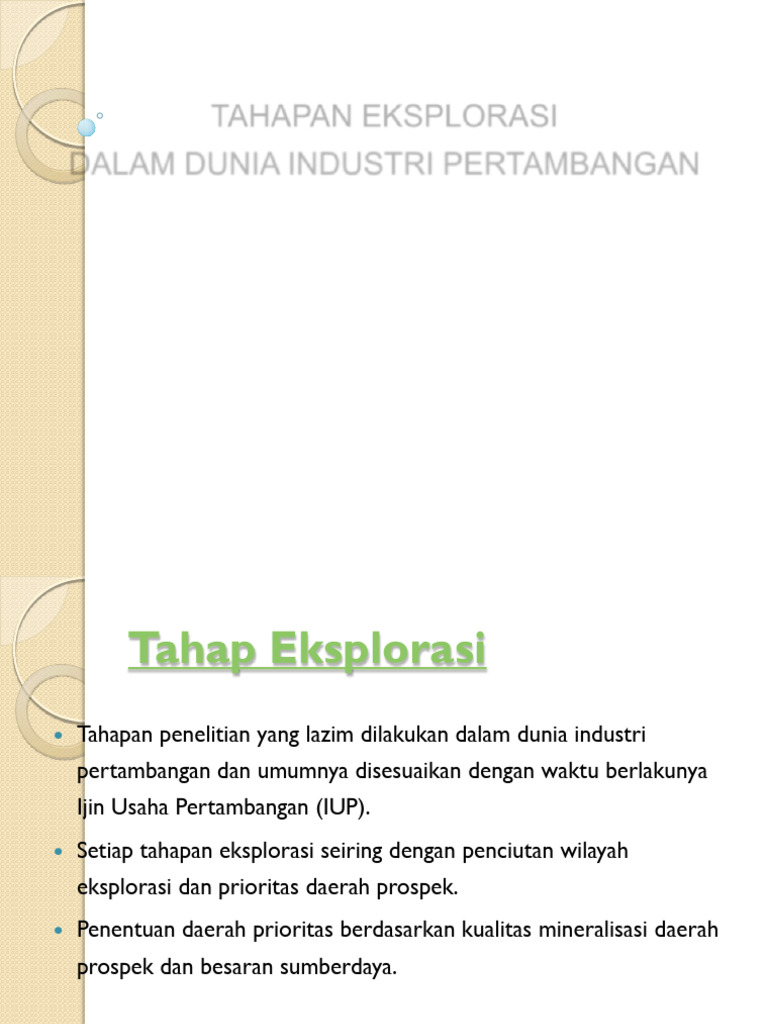 Tahapan Eksplorasi | PDF