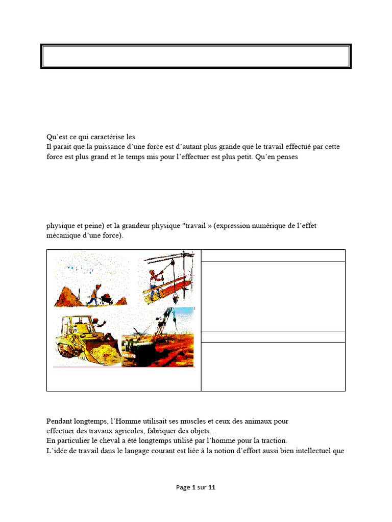 Chapitre P4-Travail Et Puissance Mécaniques | PDF