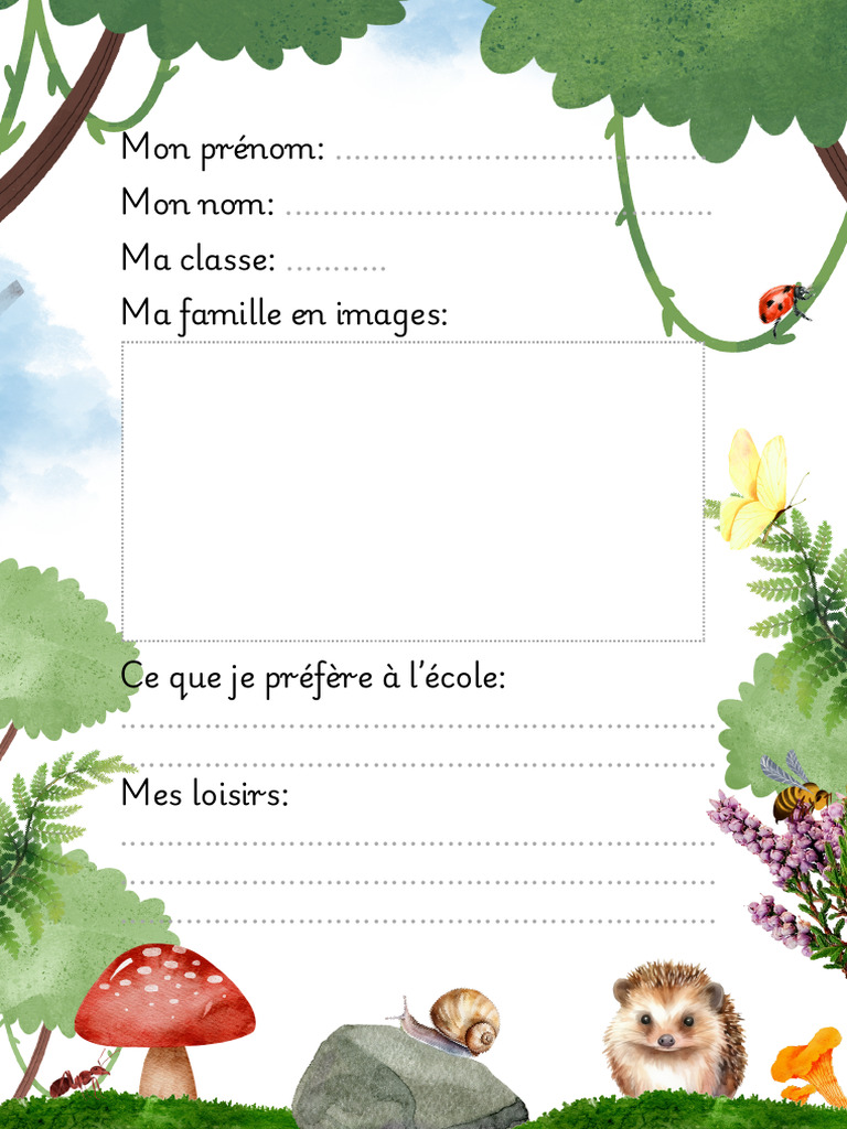 Je Me Présente CE1-CE2 | PDF