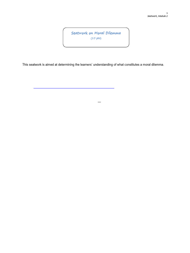 Seatwork, Module 2 | PDF