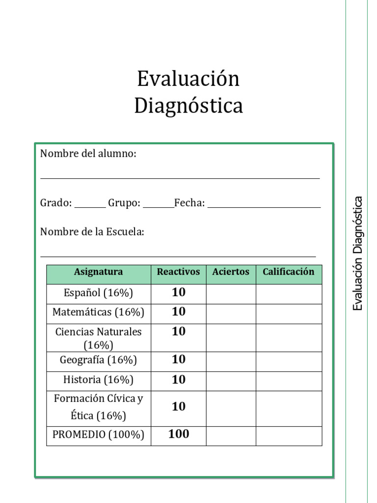 Evaluación Diagnóstica 5to Primaria | PDF