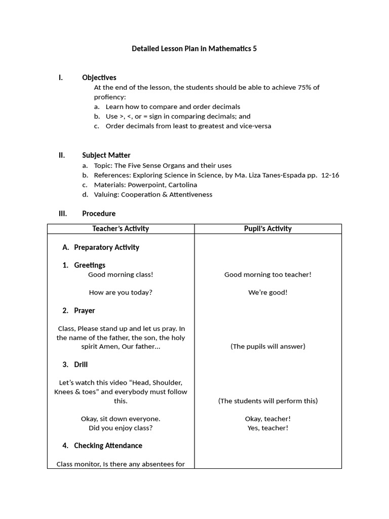 Almalyn Lesson Plan 1 | PDF