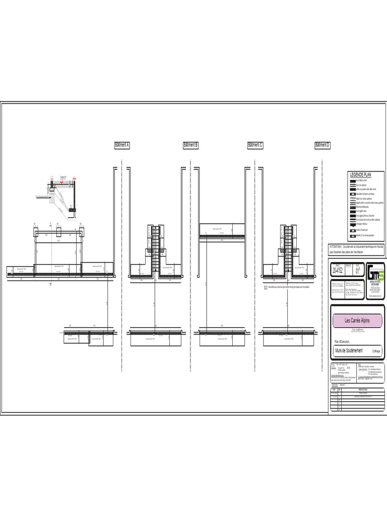 EXE - Murs de Soutènement - Coffrage (Mise À Jour Suite Changement Niveau VRD) | PDF