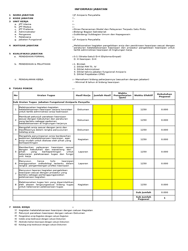 JF Arsiparis Penyelia | PDF