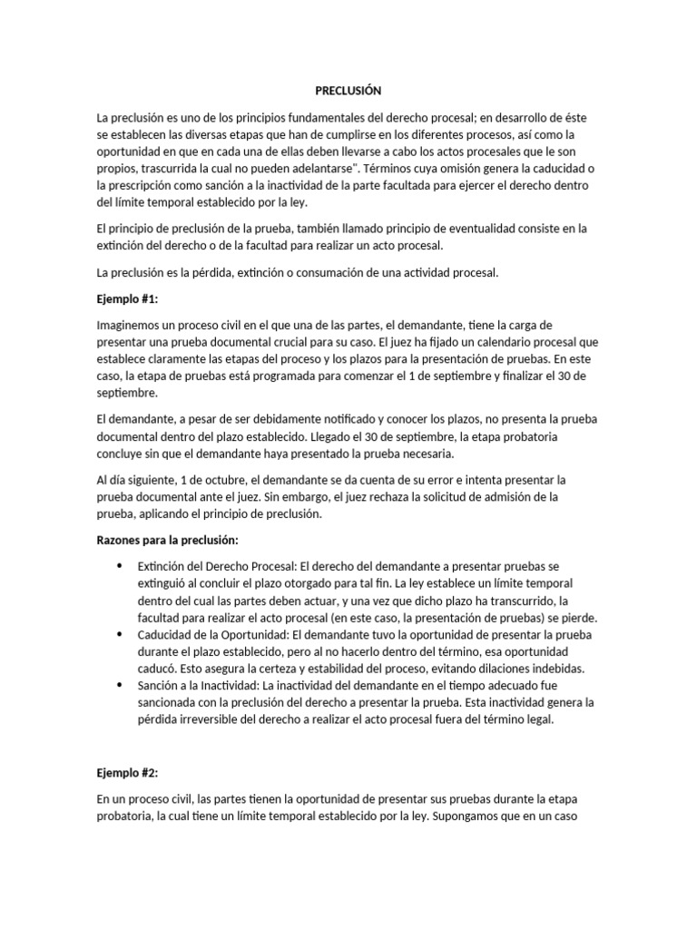 PRECLUSIÓN | PDF | Estoppel colateral | Evidencia (ley)