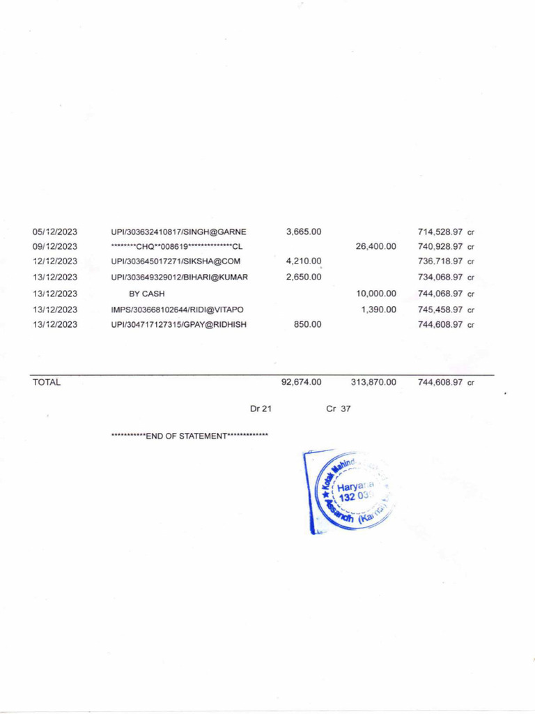 Naresh Bank Statement 3 Page | PDF