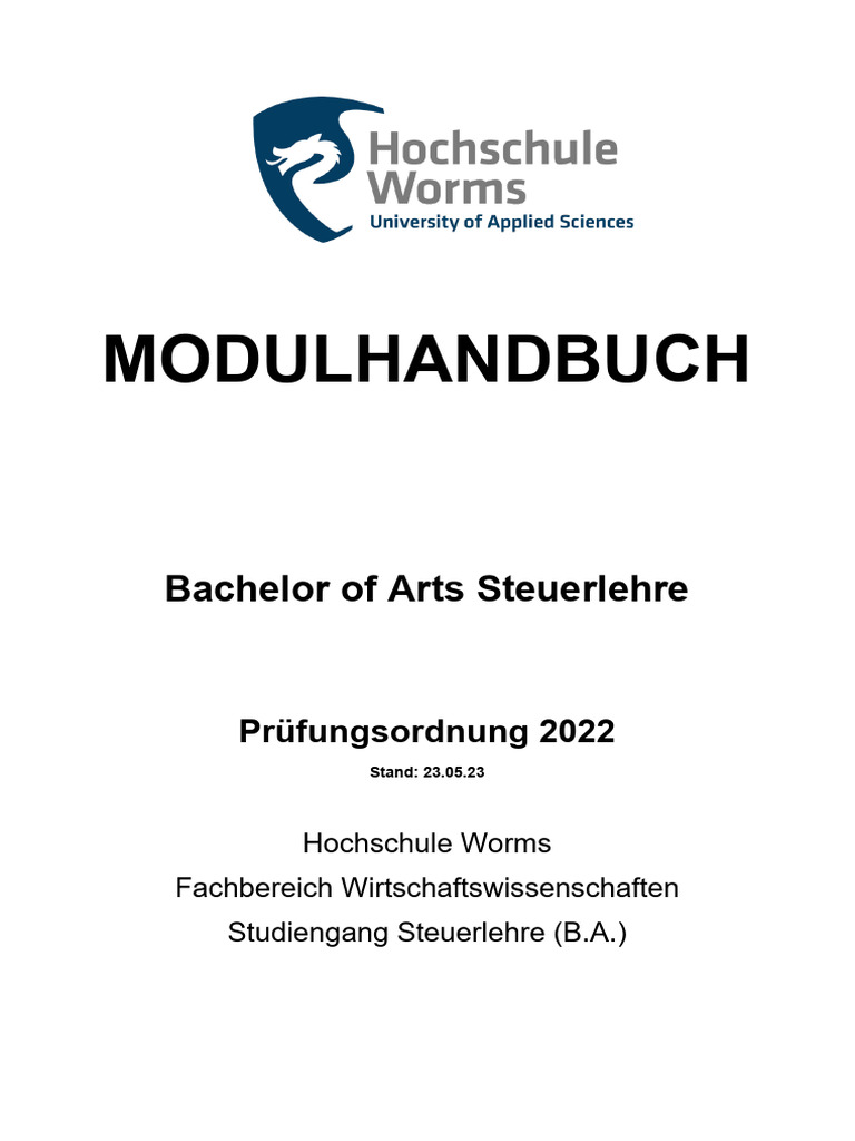 Modulhandbuch SL PO 2022 | PDF