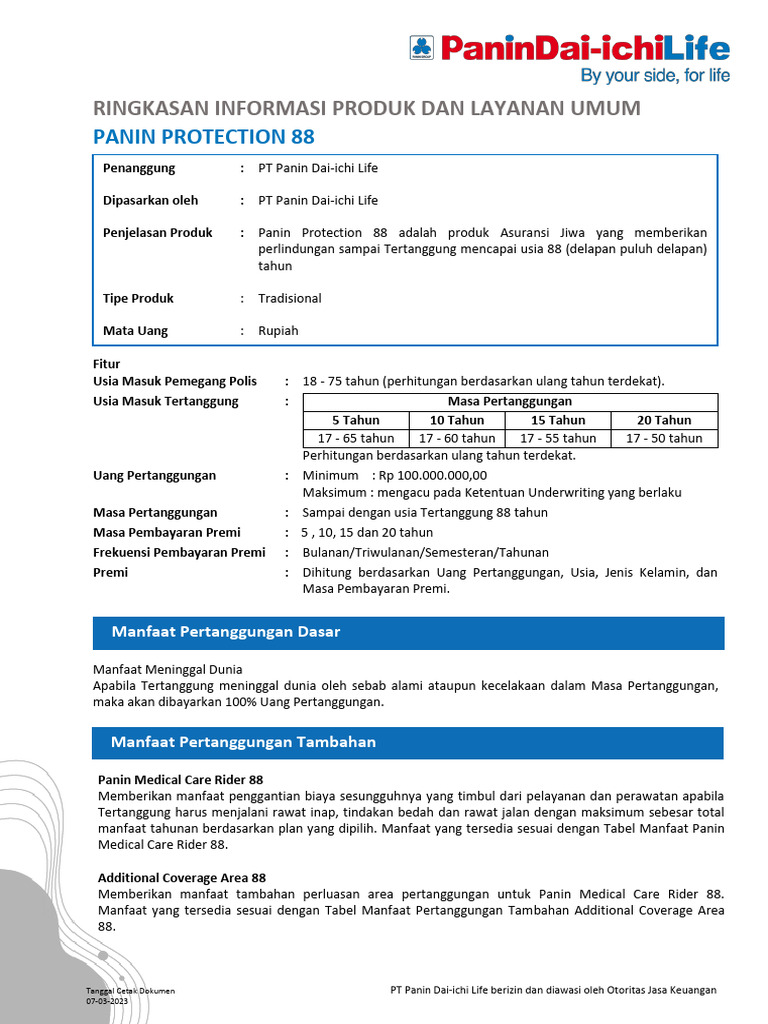 Riplay Produk Panin Dai Ichi Life | PDF
