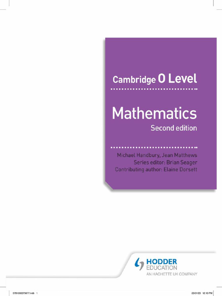 Cambridge o Level Mathematics Second Edition Brian Annas Archive 1 Compress | PDF