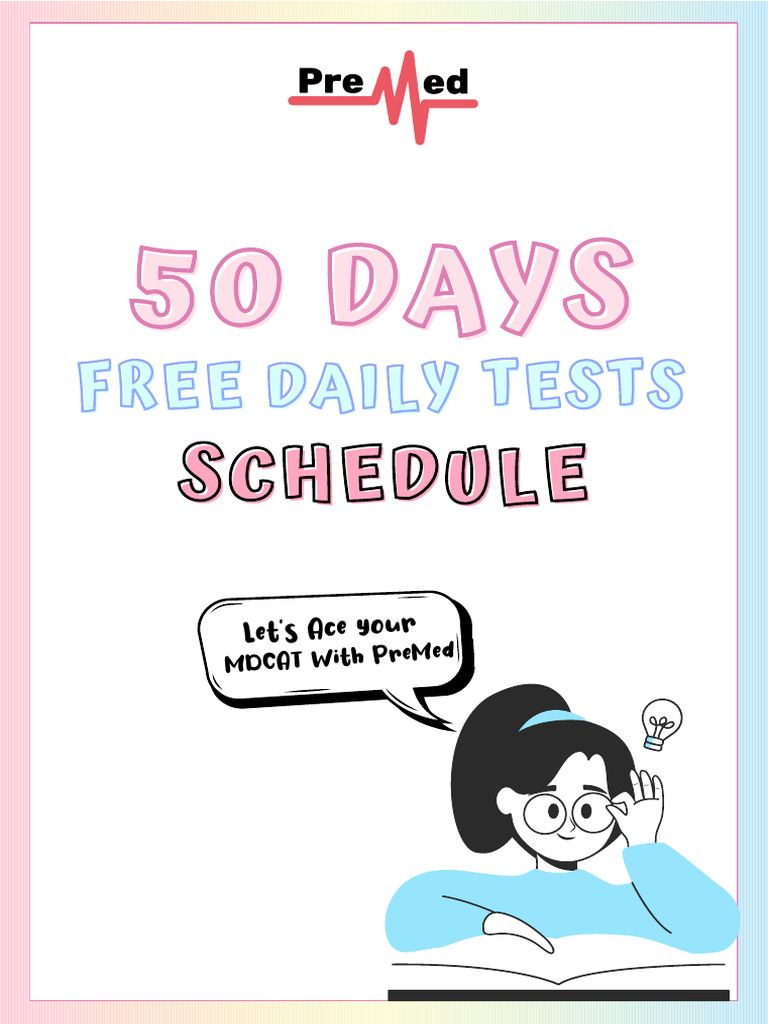 Free Daily Tests Schedule (PreMed - PK) | PDF
