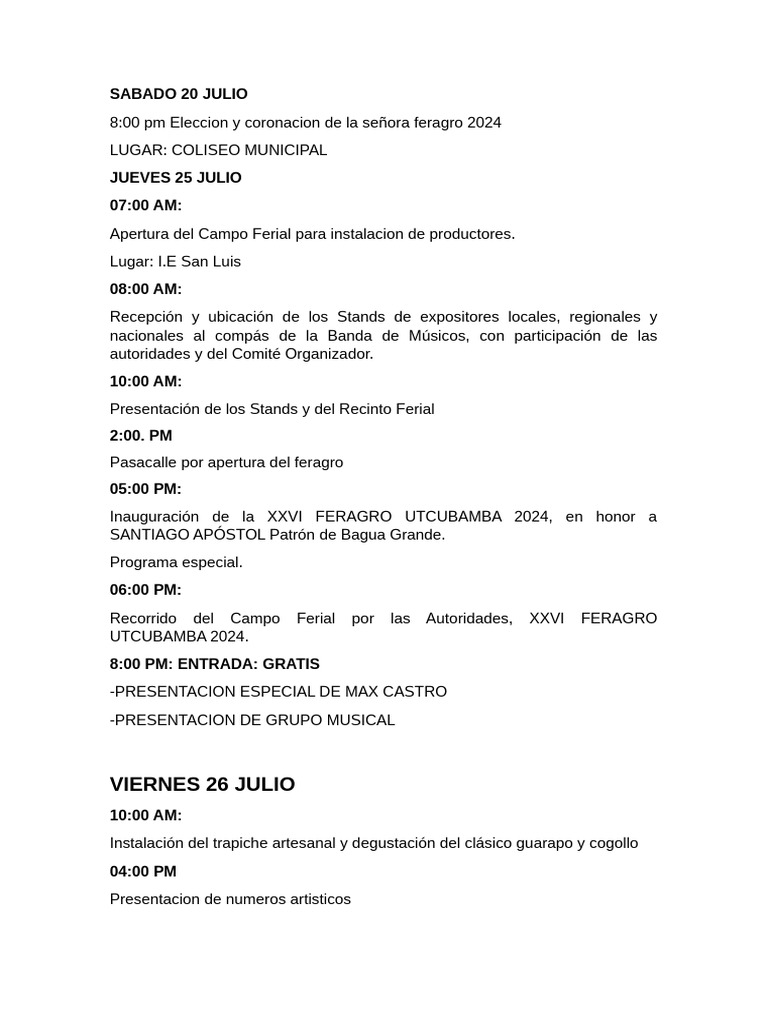 Bosquejo de Programa | PDF