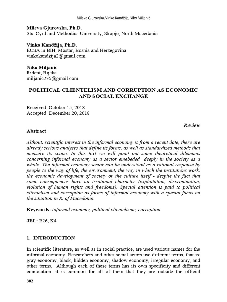 Political Clientelism and Corruption As | PDF