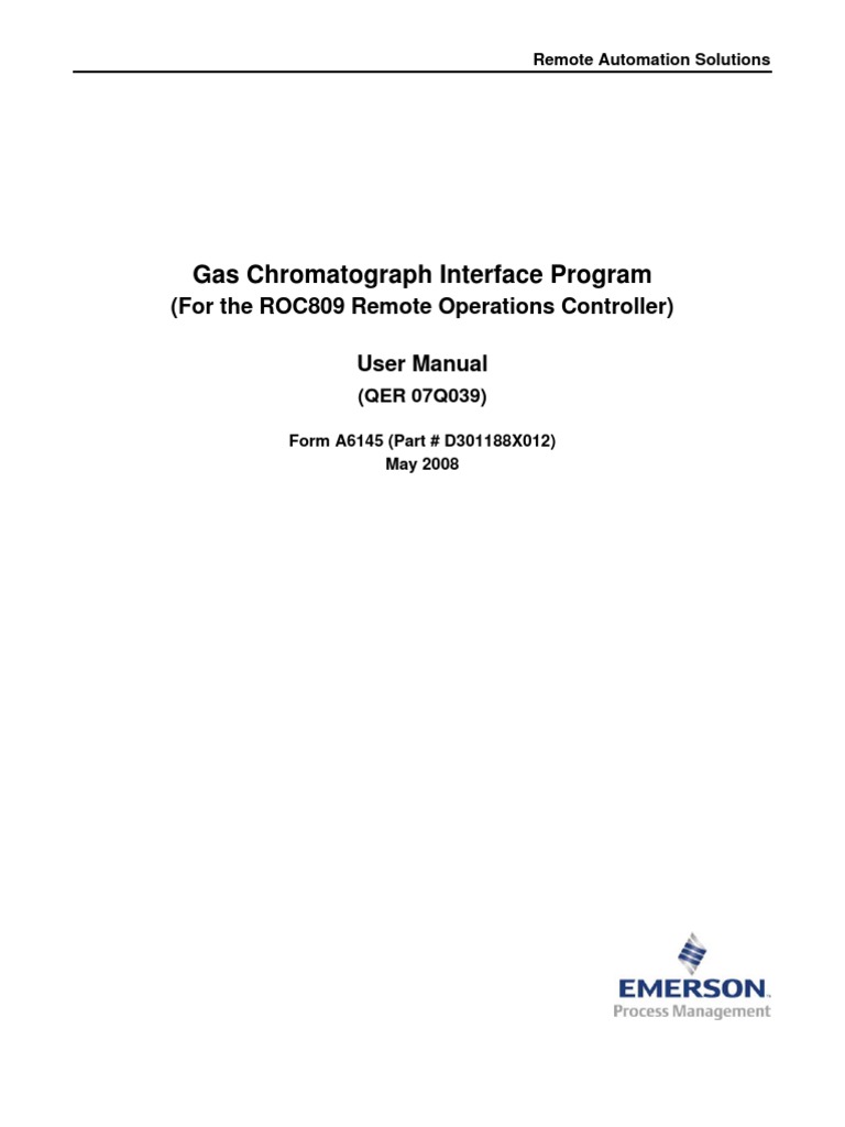 A6145 Gas Chromatograph Interface (ROC800) | PDF | Gas Chromatography | Errors And Residuals