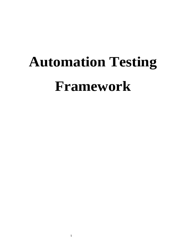 Automation Test Framework 2 Pdf