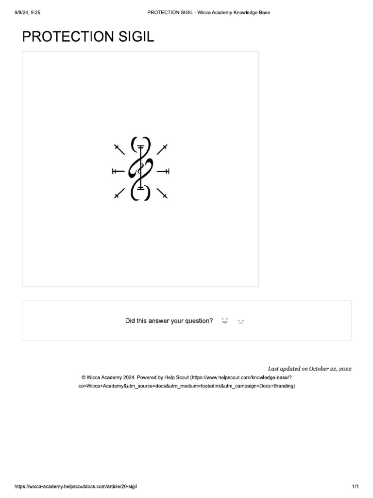 PROTECTION SIGIL - Wicca Academy Knowledge Base | PDF
