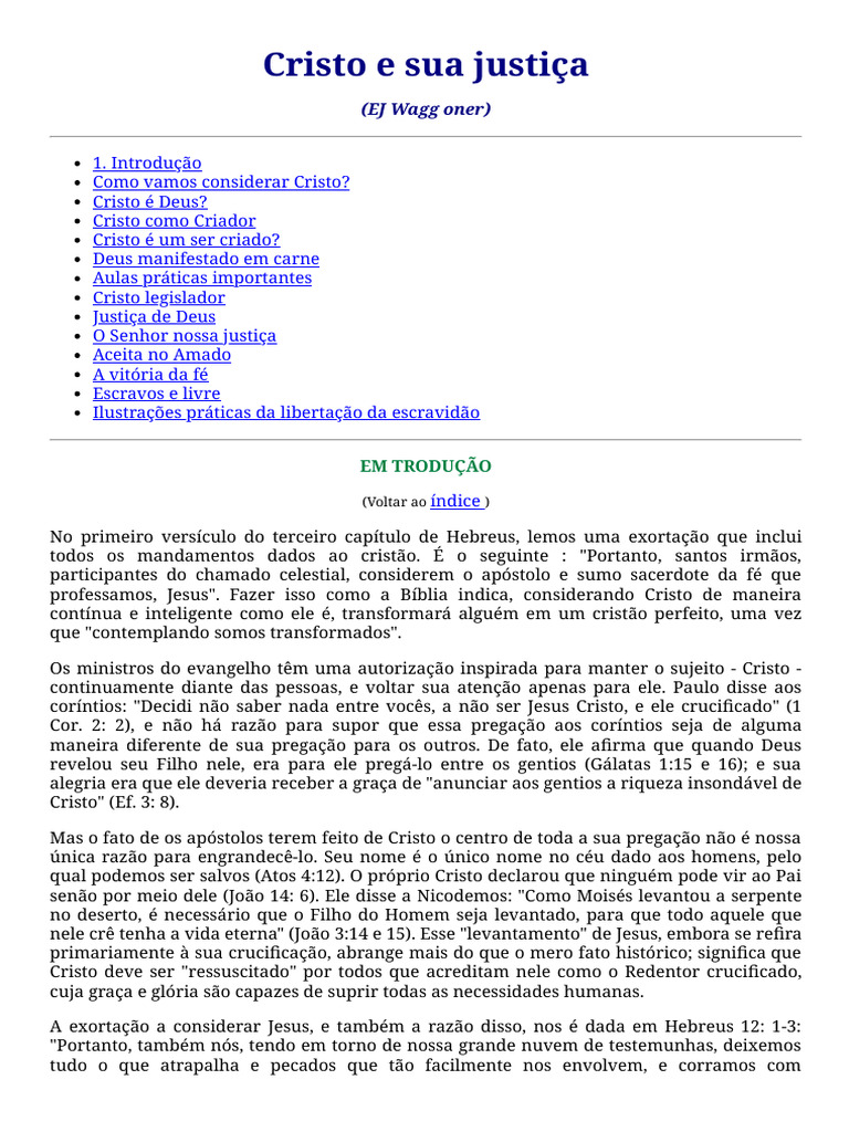 Cristo e Sua Justiça | PDF