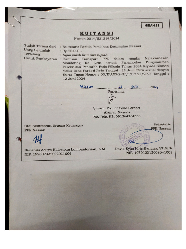 Kuitansi 014 | PDF