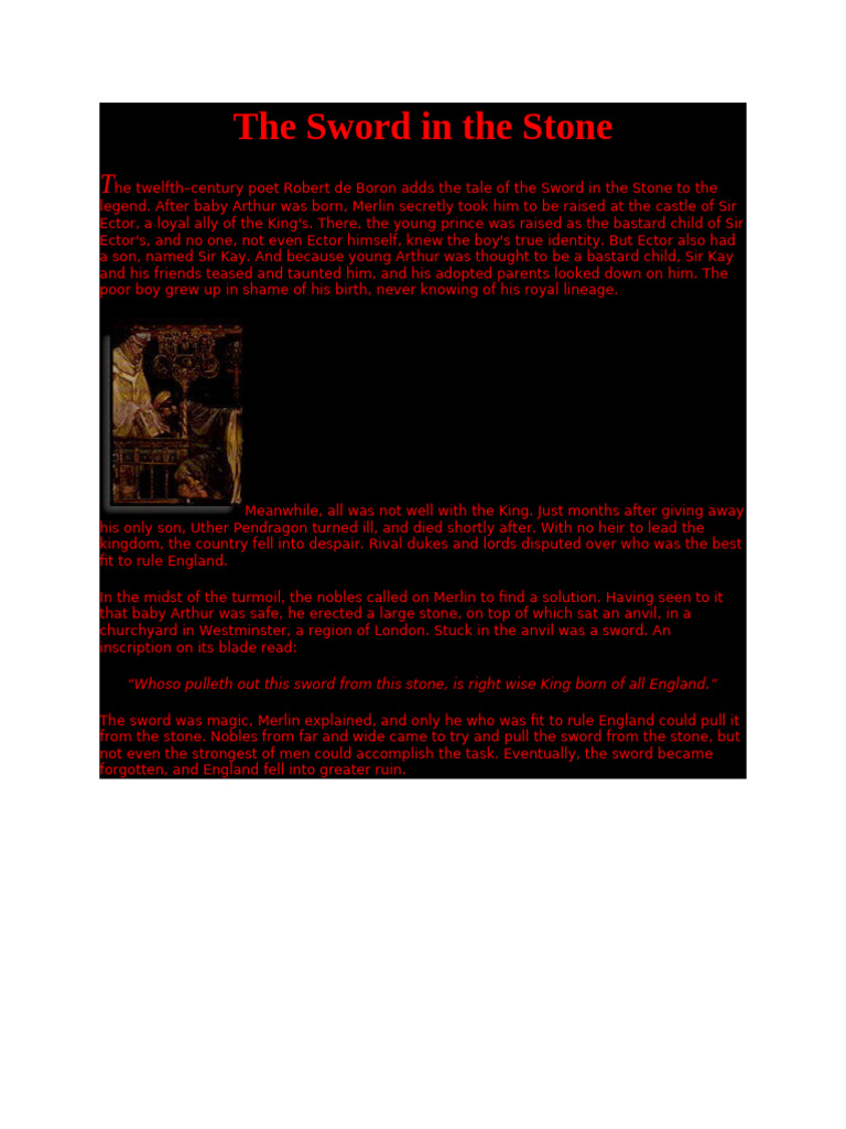 The Sword in The Stone | PDF