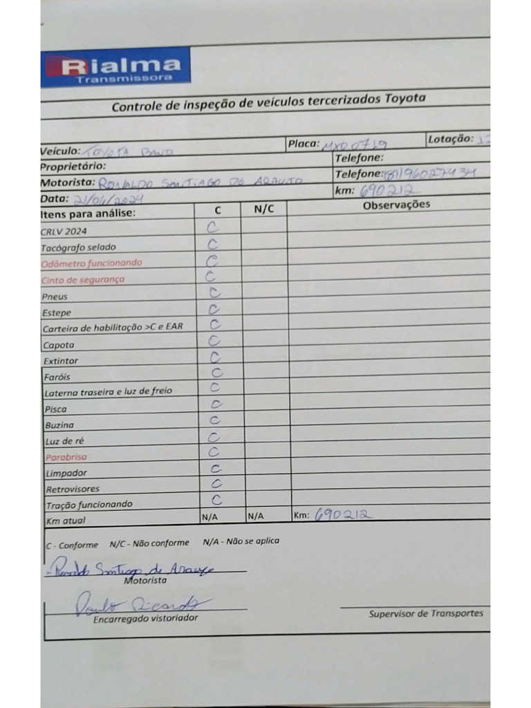 Inspeção Mxo0719 | PDF