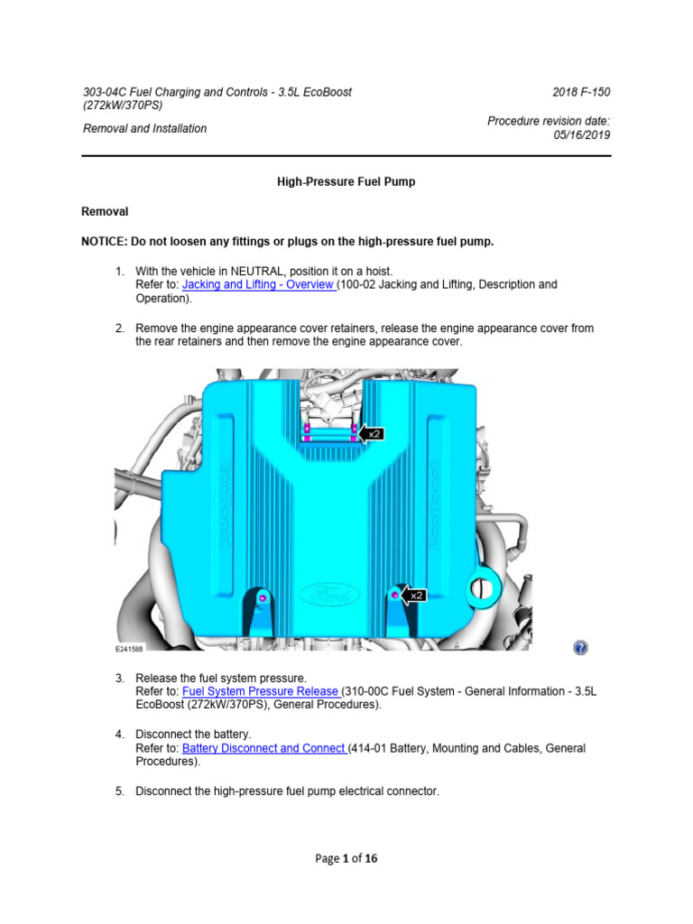 High-Pressure Fuel Pump | PDF