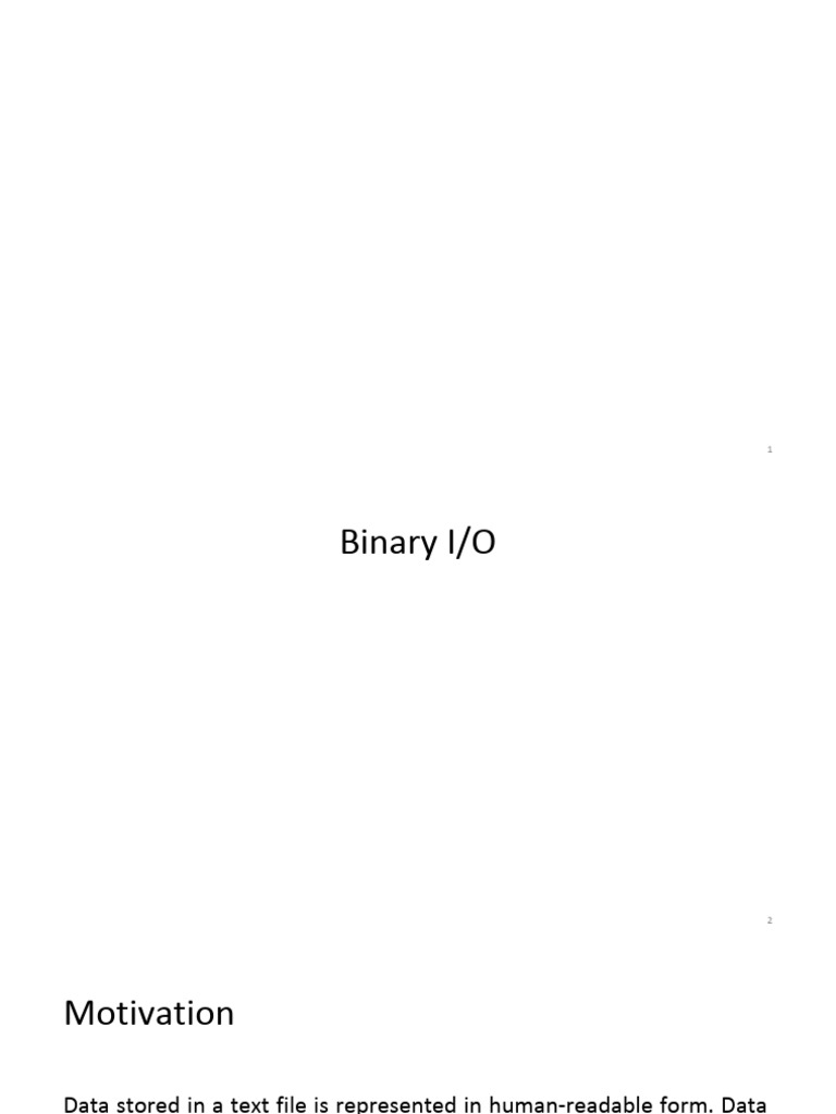 Binary IO | PDF