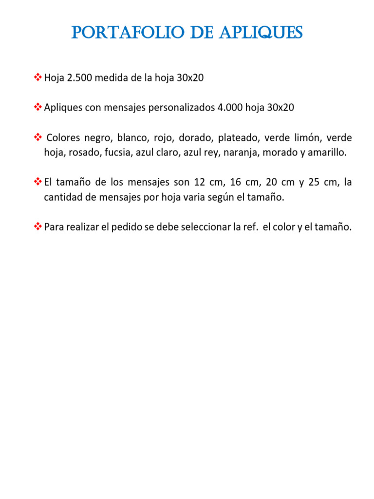Portafolio de apliques | PDF