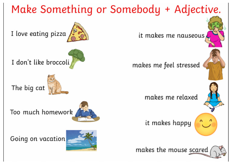 Make Something or Somebody + Adjective. | PDF