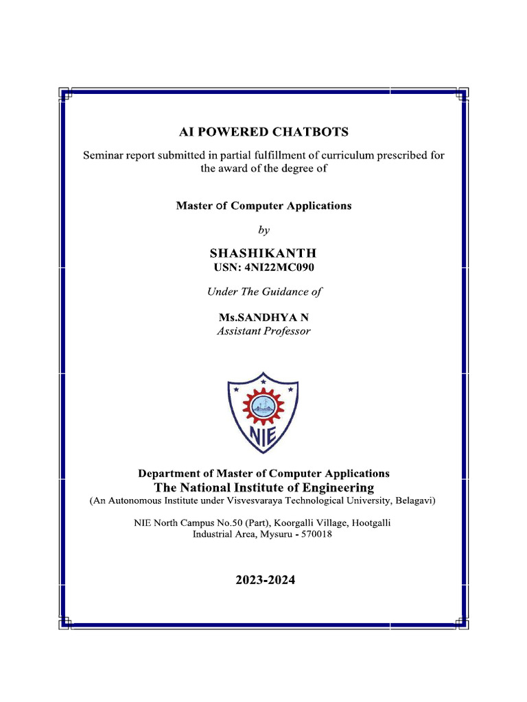 Ai Chatbots Final Seminar Report | PDF