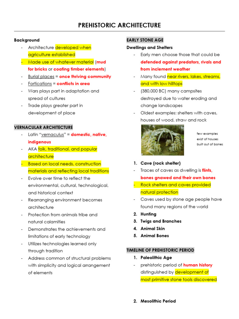 History of Architecture 1 Notes | PDF