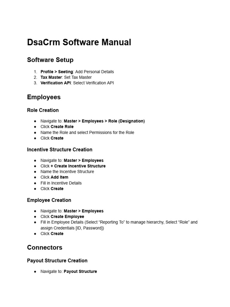 DSACRM Software Manual | PDF