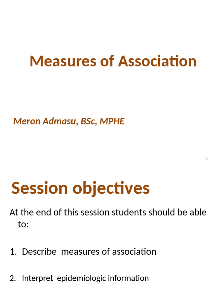 Measures of Association | PDF