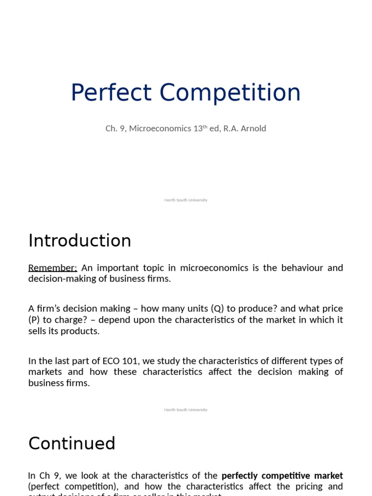 CH 9 Perfection Competition | PDF
