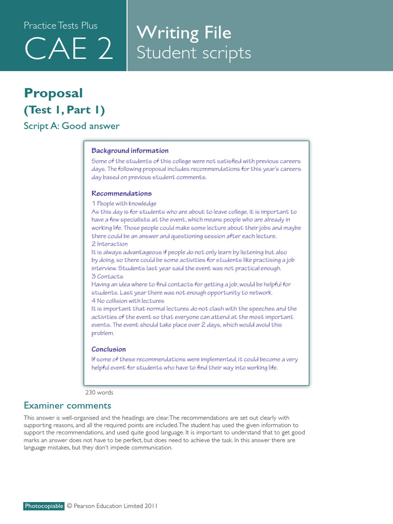 CAE2 WritingFile Proposal 11 | PDF