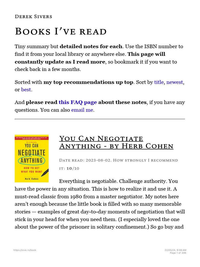 Book Notes - Derek Sivers | PDF