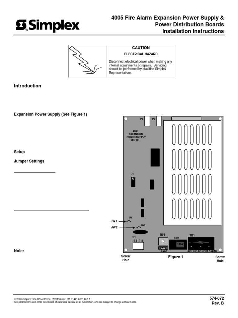 Simplex 4005+Power+Supply++Distribution+Manual+Rev+B | PDF