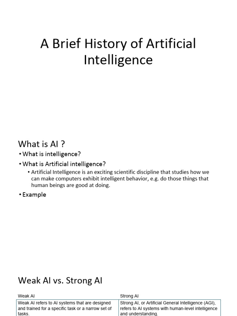 Unit-1 Basic History of Ai | PDF