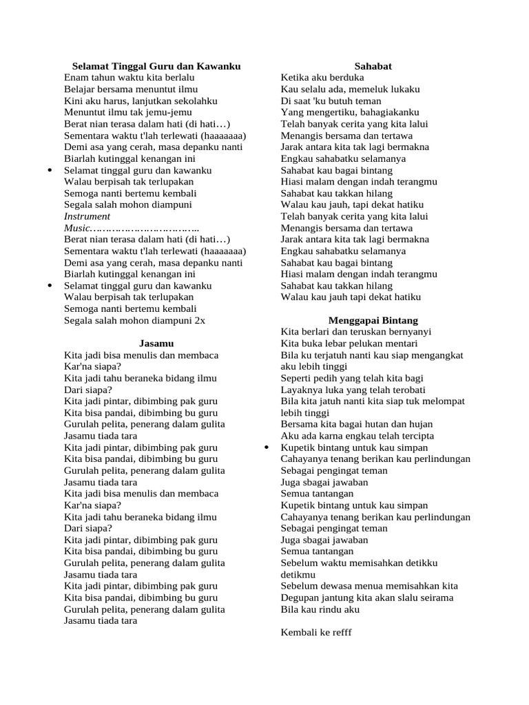 Lirik Lagu Perpisahan | PDF