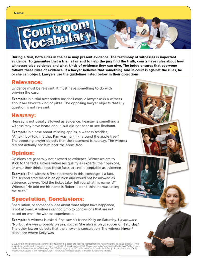 Courtroom Vocabulary | PDF