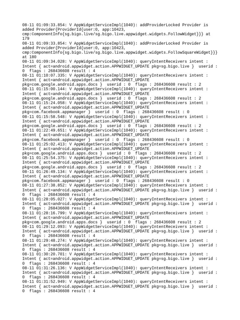 Appwidget History Log1 | PDF