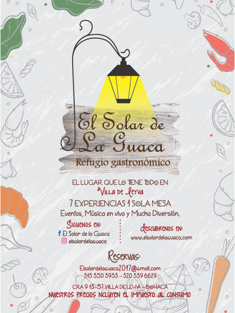 Menú del Solar de la Guaca | PDF | Pizza | Postres