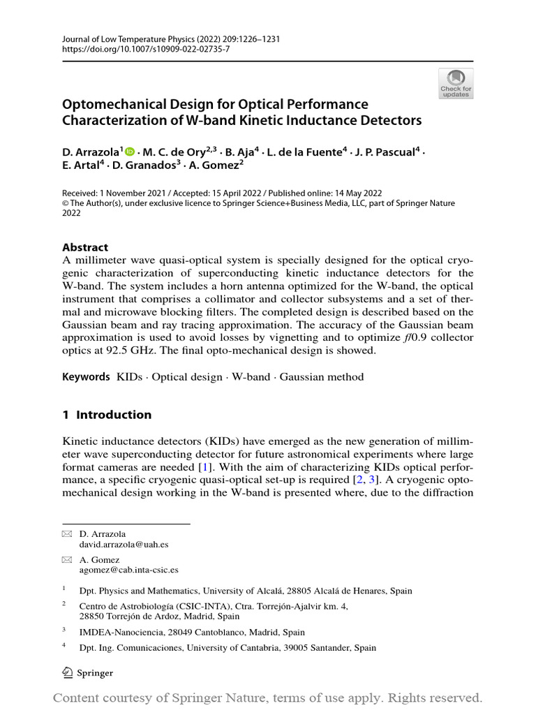 Optomechanical Design For Optical Performance Char | PDF