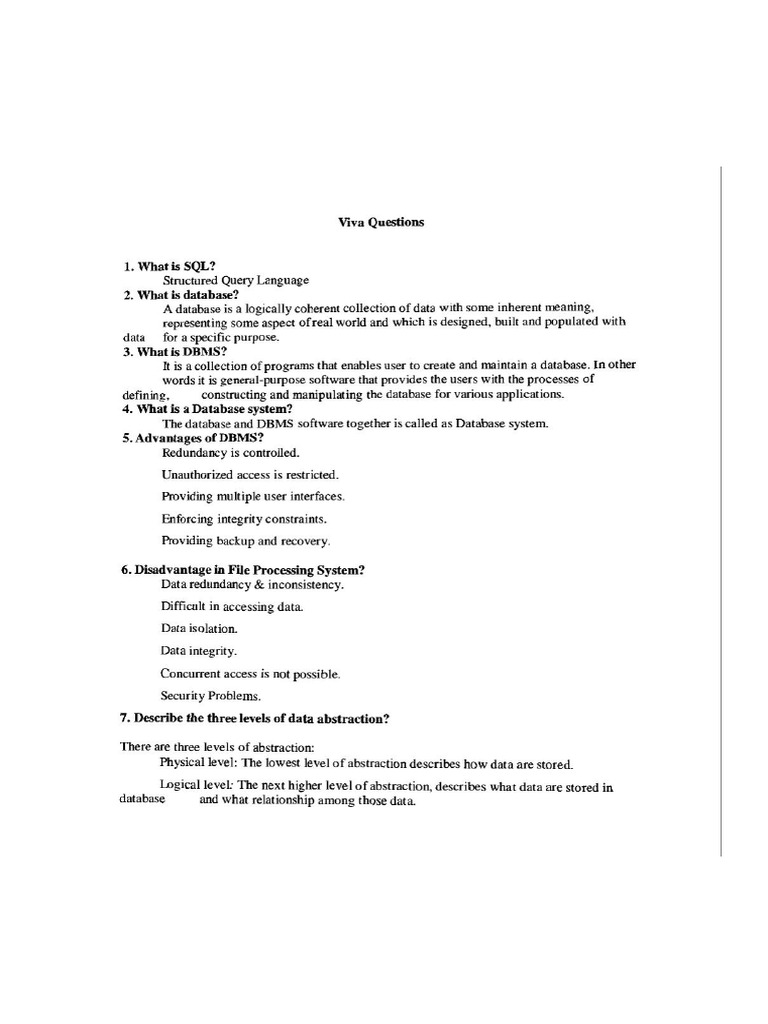 DBMS Viva Question | PDF