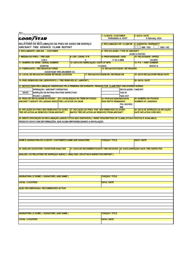 Claim Report - in Blank | PDF