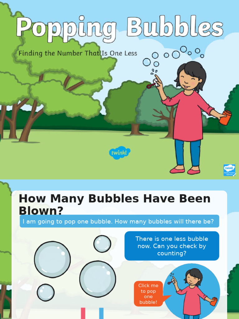 T N 7393 Popping Bubbles Finding The Number That Is One Less Powerpoint ...