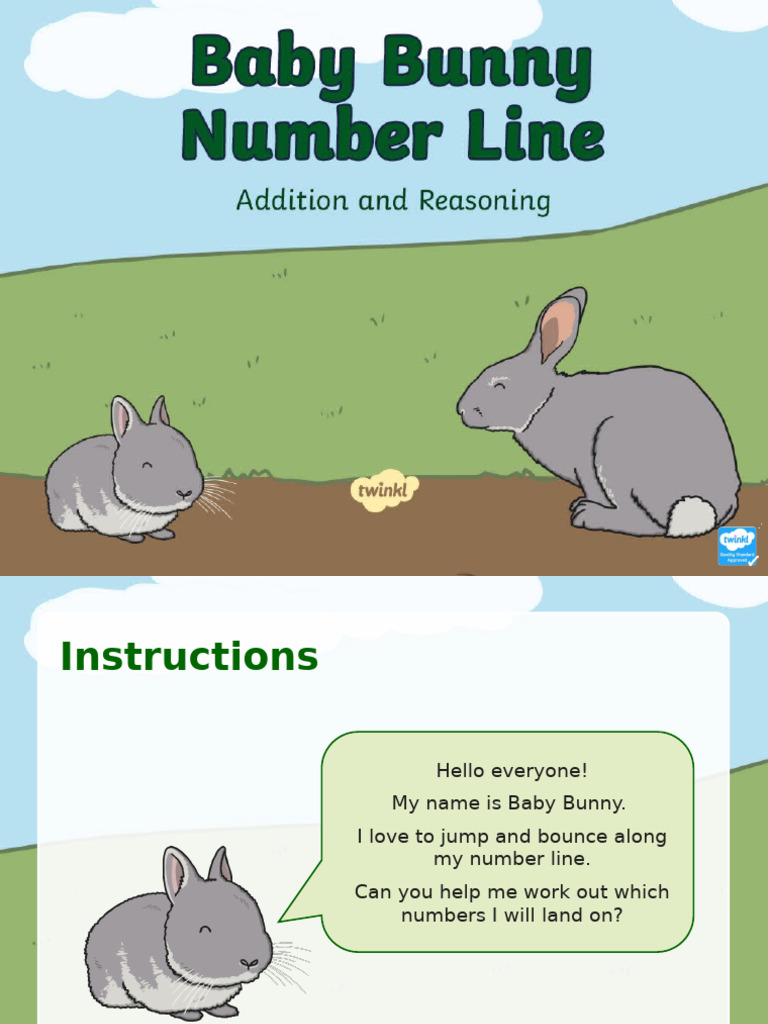 T N 7516 Baby Bunny Number Line Addition and Reasoning Powerpoint Ver 1 ...