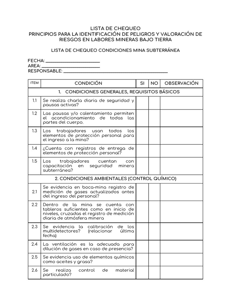 LISTA DE CHEQUEO | PDF