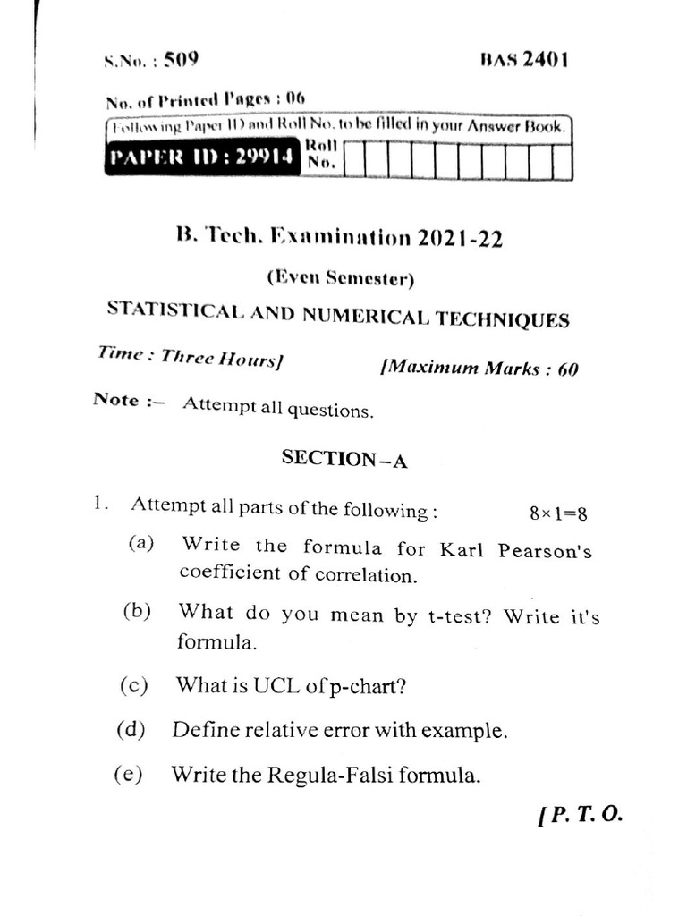 SNT (Question Paper) | PDF