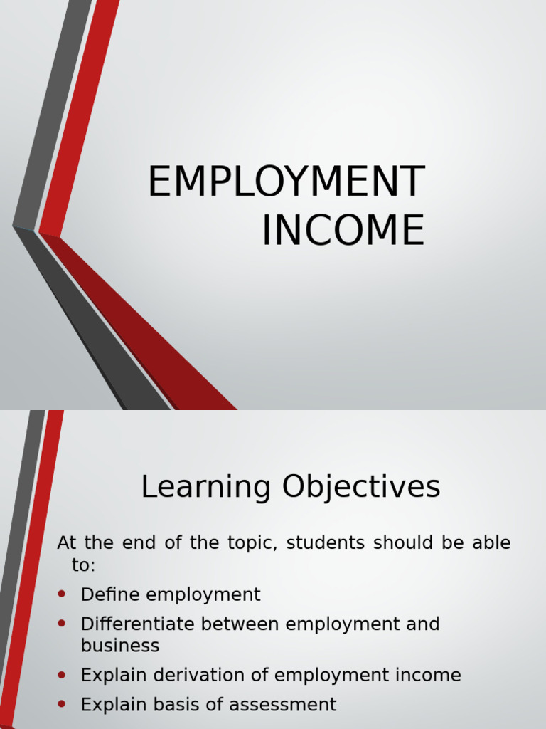 Chapter 3 EMPLOYMENT INCOME | PDF