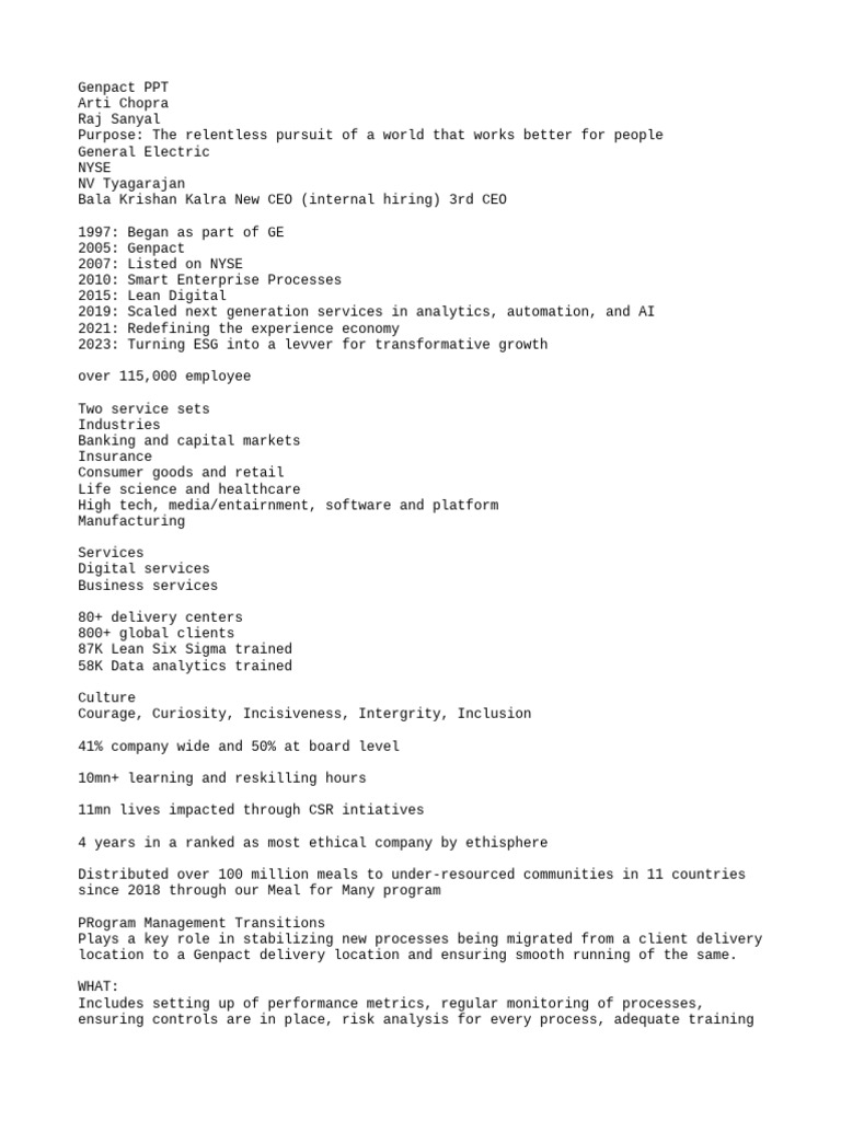 Genpact PPT | PDF