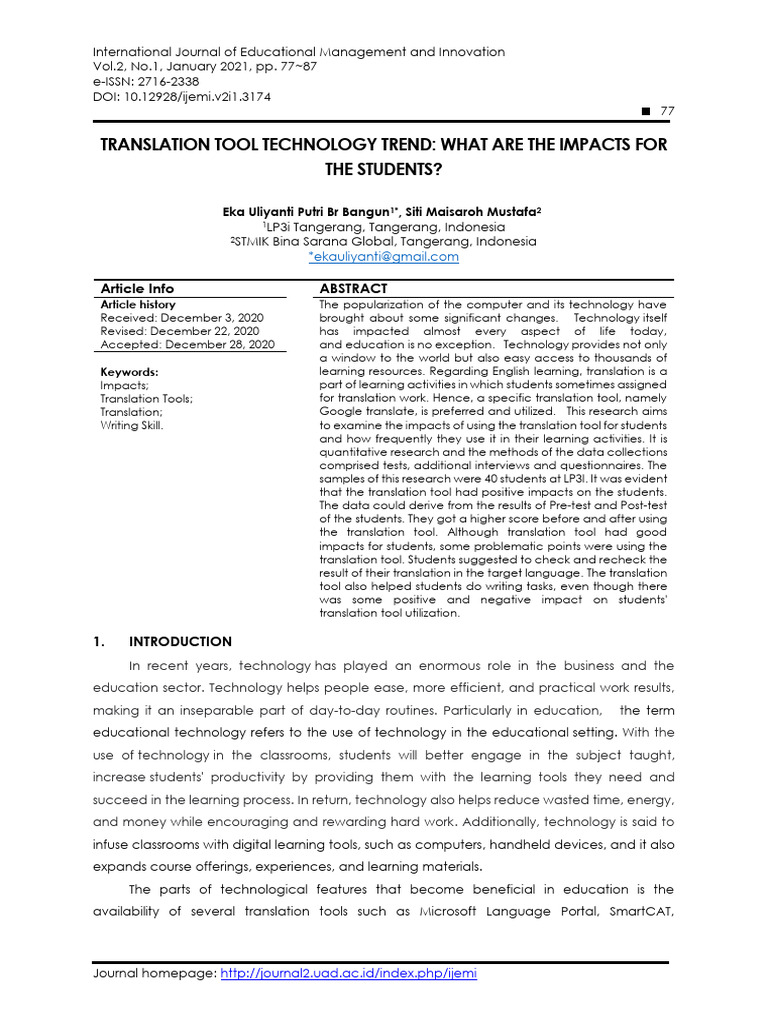Translation Tool Technology Trend | PDF